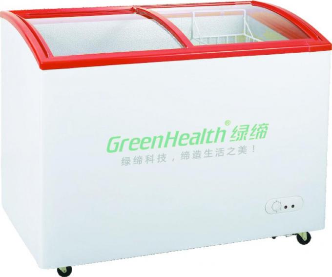 Deep Chest Freezers Red Solid Door Lockable Key For Meat / Seafood