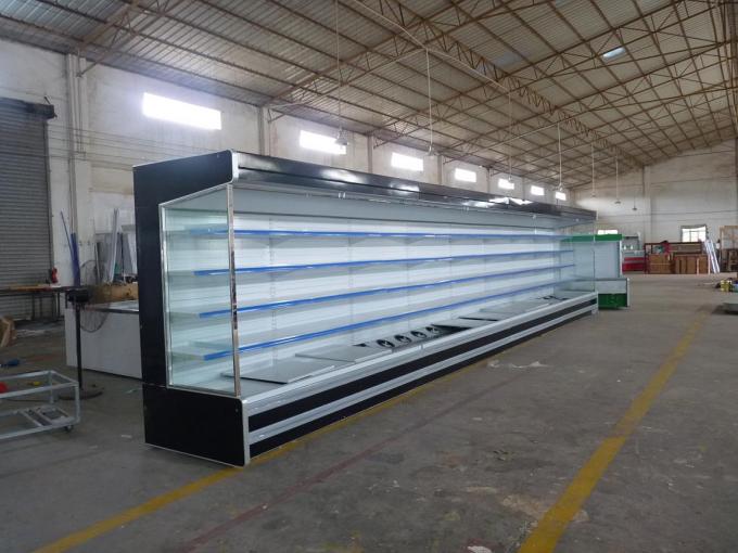 Black Open Counter Display Fridge For Fruits Self Contained Cooling