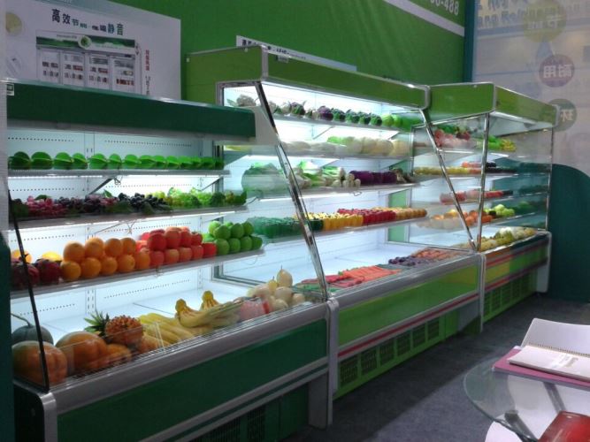 Remote System Two Meter Long Vegetable Display Fridge Green / Black ...