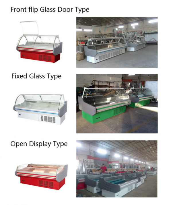 3m Fresh Meat Deli Display Refrigerator For Butchery Stop / Supermarket