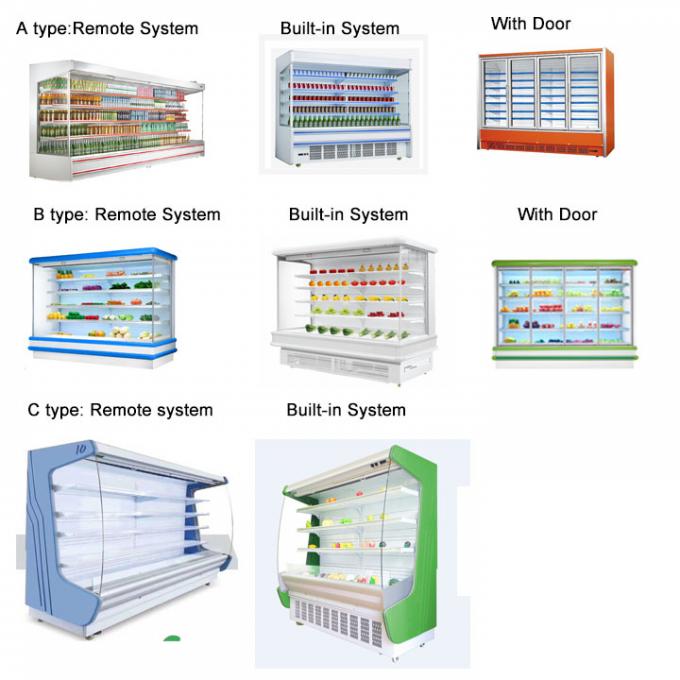 Refrigeration Multi - Deck Open Chiller Supermarket Showcase Dimensions ...