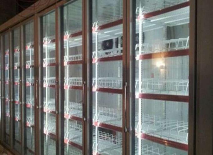 Refrigeration Back Load Display Fridge Freezer With Glass Doors Panel ...