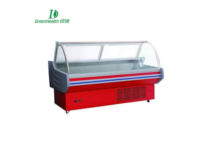 Butcher Shop 2 Meters Meat Deli Display Refrigerator Showcase Red Color