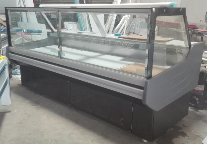 Fan Cooling Deli Display Refrigerator , Open Type Fresh Meat Display ...