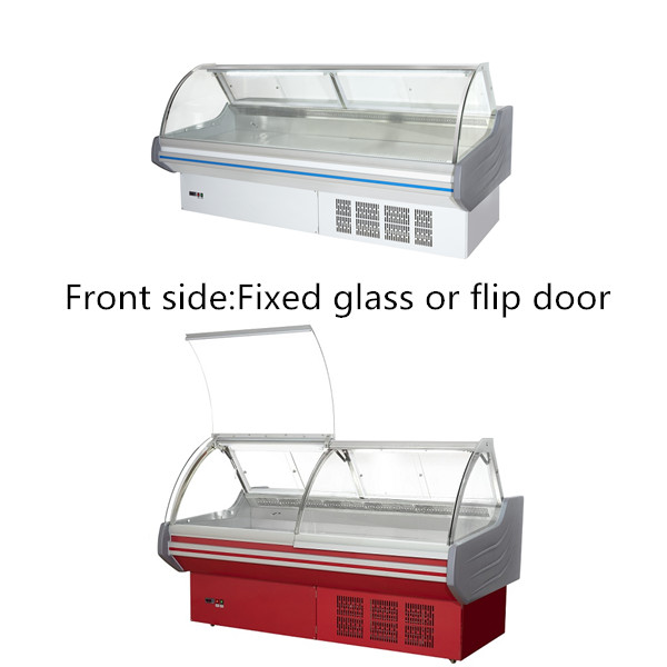 Butchery Curved Glass Deli Food And Packed Meat Display Case