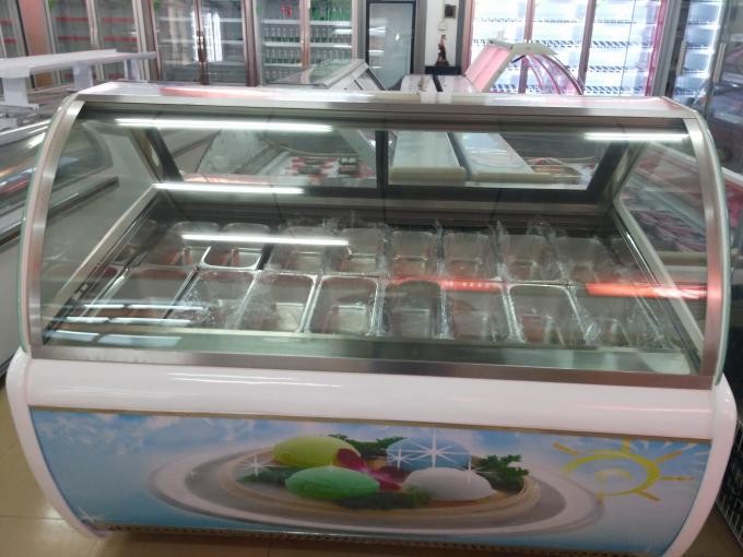 110V Commercial Glass Chest Showcase For Ice Cream With ETL R404a ...