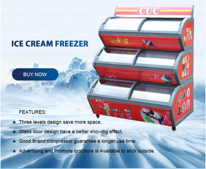 Digital Thermostat Ice Cream Cake Display Showcase / Glass Display Cabinet