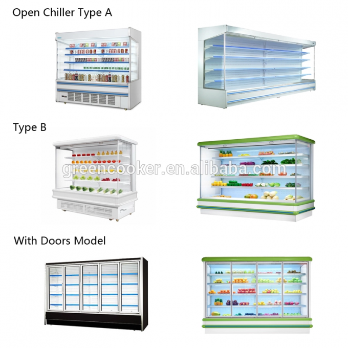 Embraco Compressor Supermarket Open Chiller Multidesk Display Showcase