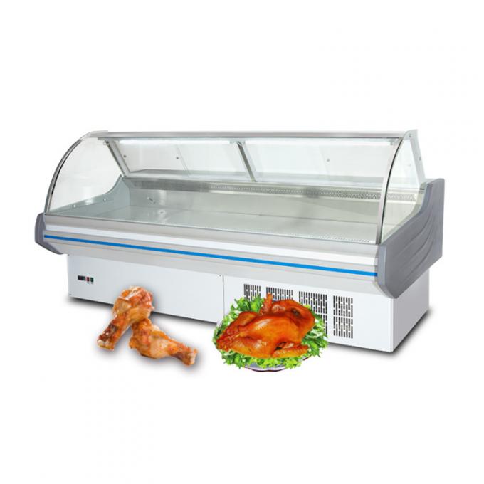 Commercial Butcher Display Fridge R404a Refrigerant Customized Color