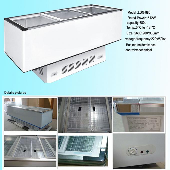 Self - Service 3 Sliding Glasses Door Open Display Chiller Frozen For ...