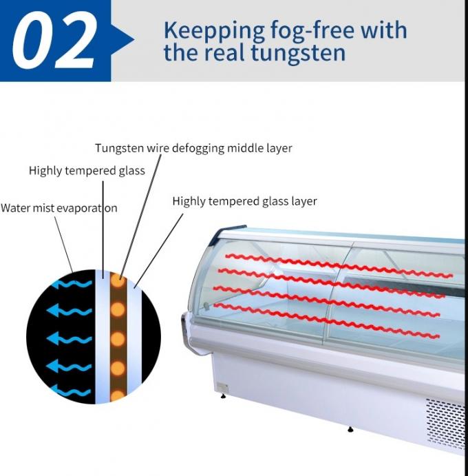 Transparent Deli Display Refrigerator With Heater Glass Door / Freshing ...