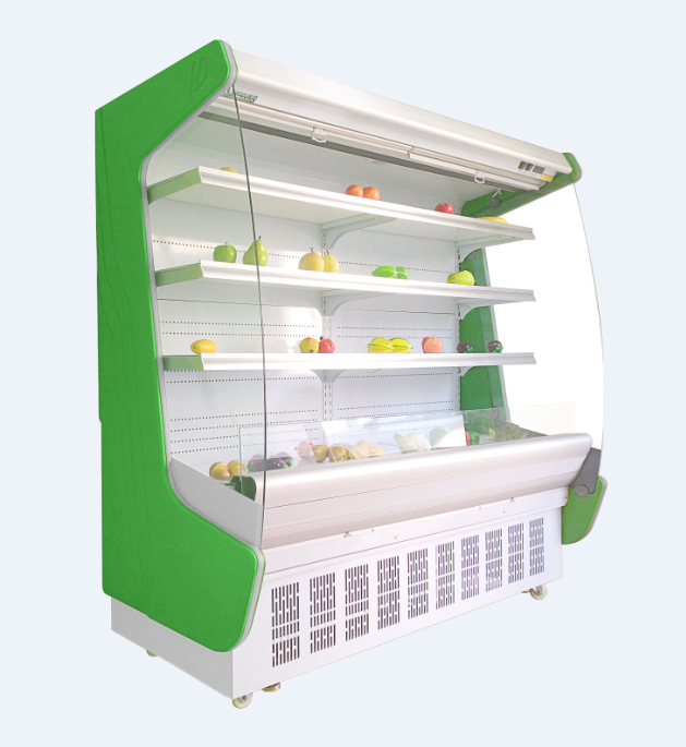 2 Meter Commercial Upright Open Display Chiller With Air Curtain