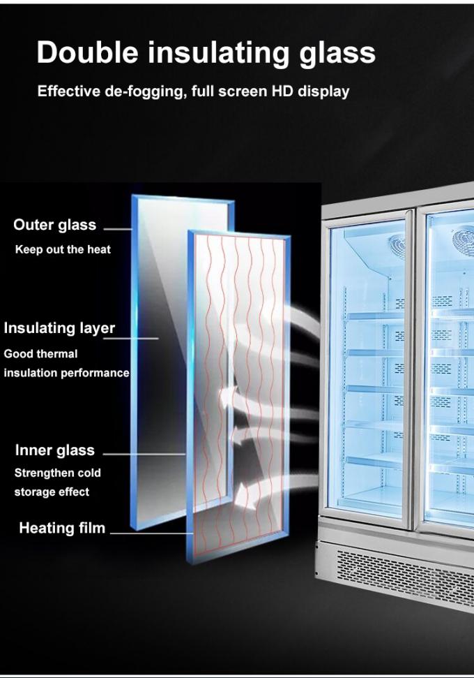 Plug In System Commercial Display Freezer Double door Showcase