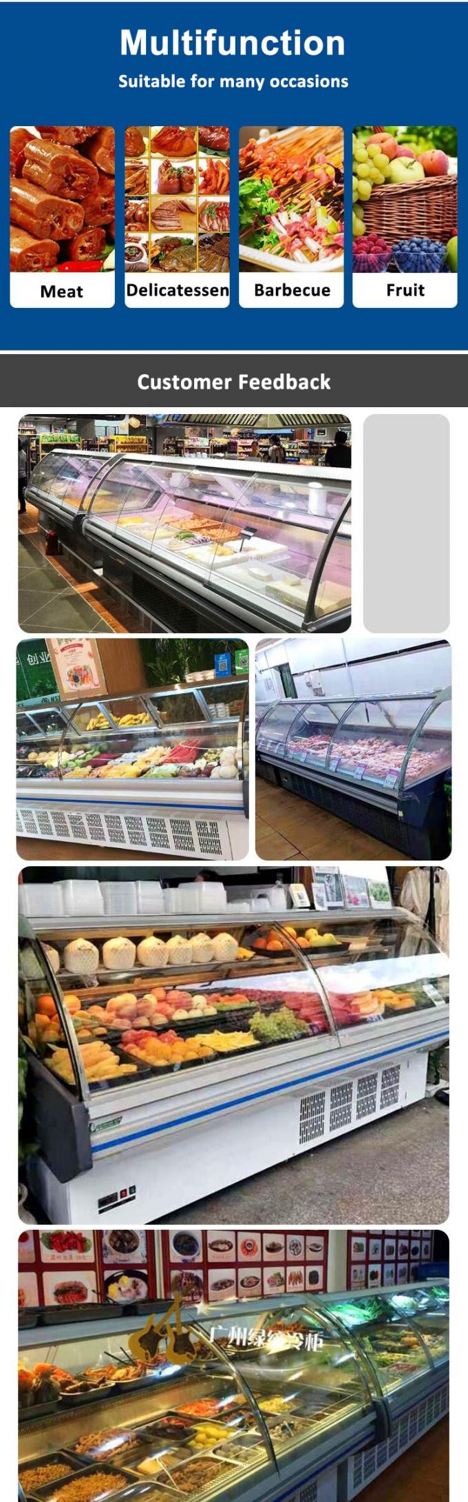 Meat Shop Commercial Display Freezer Deli Food Open Display Refrigerator