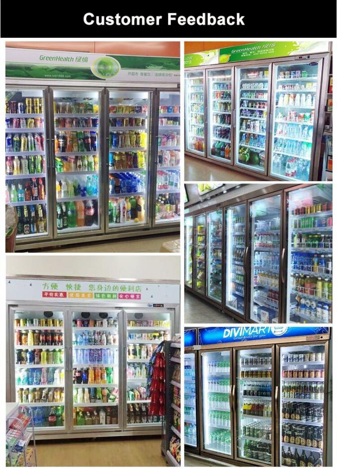 Retail Commercial Beverage Display Refrigerator With 3 Glass Doors