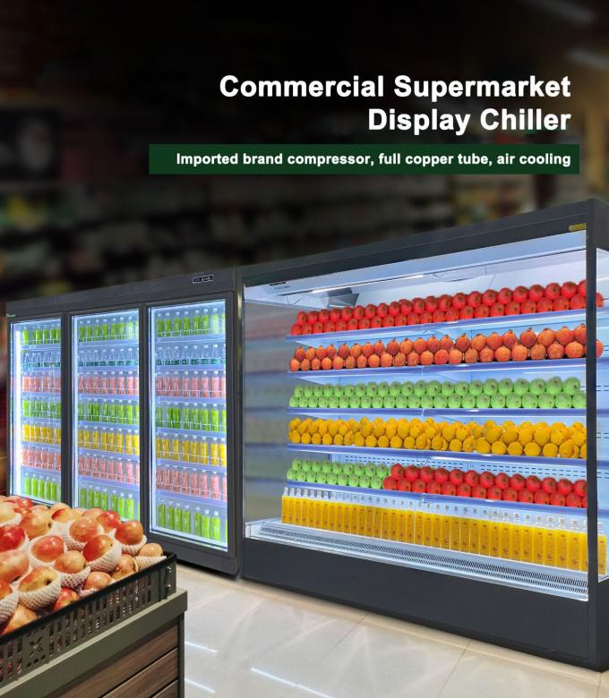 Customized Drinks Open Display Refrigerator R404a Vegetable And Fruits ...