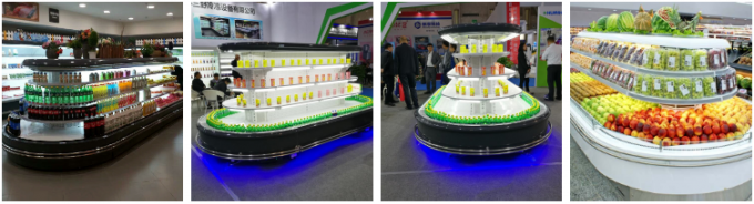 Commercial Multideck Round Island Display Chiller For Supermarket Fruit ...