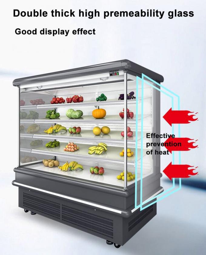 2.5m Supermarket Wall Display Fridge Showcase Multi Deck Chillers For ...
