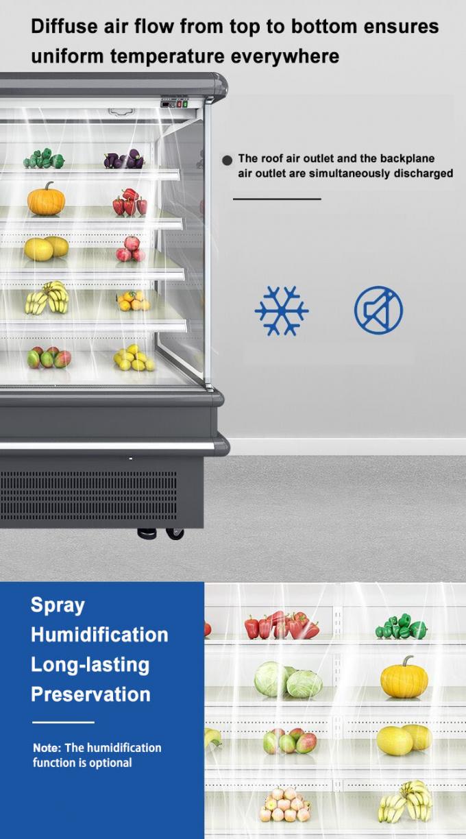 2.5m Supermarket Wall Display Fridge Showcase Multi Deck Chillers For ...