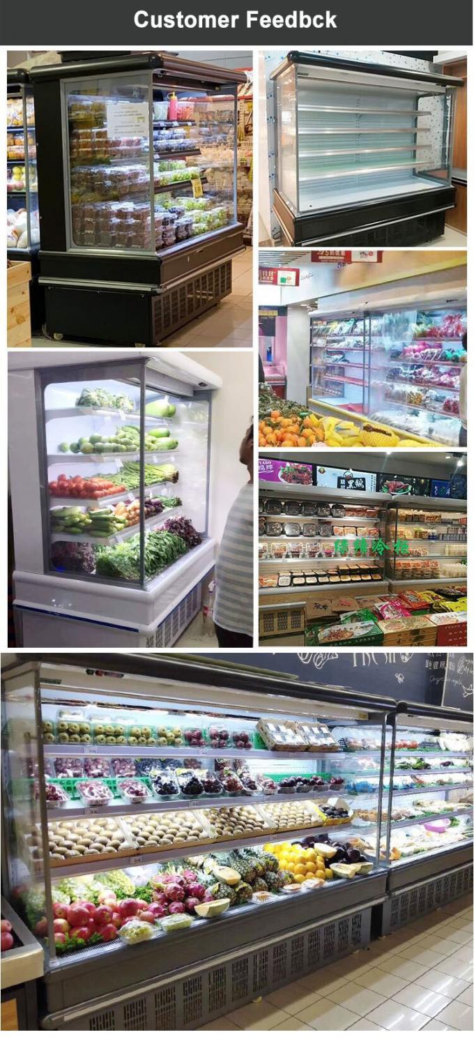 Vertical Refrigerated Cooler Display Case Air Curtain Open Chiller For ...