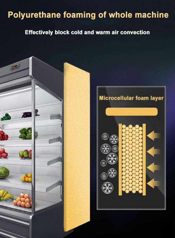 Vegetable Open Air Chiller Multideck Juice Fruit Mall Refrigerator