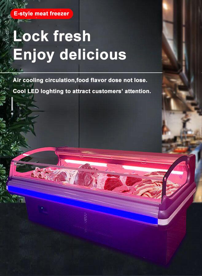 Meat Display Chiller / Freezer Beef Fish Seafood Supermarket Showcase