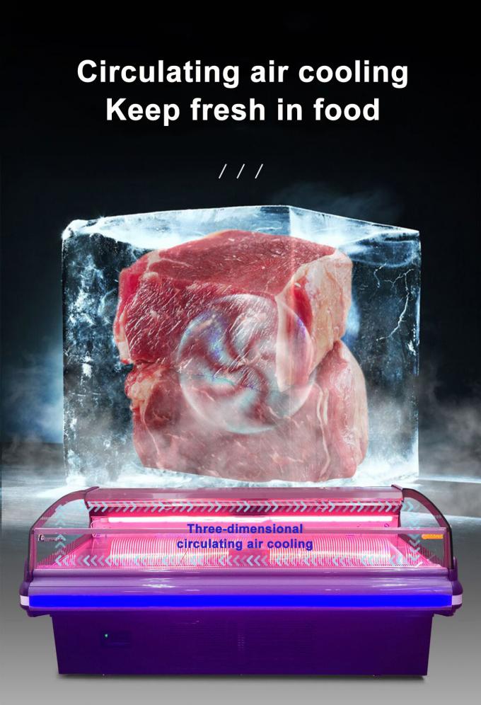 Meat Display Chiller / Freezer Beef Fish Seafood Supermarket Showcase