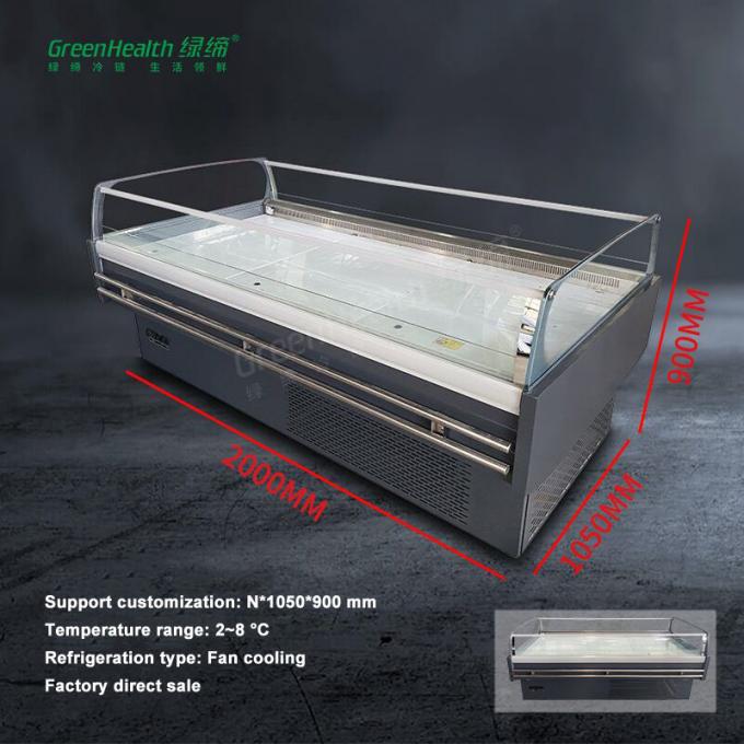 Island Open Style Fruit Refrigerated Chiller Used In Supermarket
