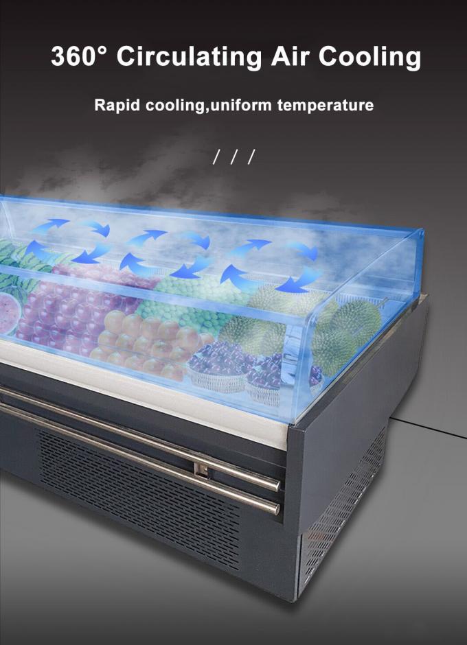 Island Open Style Fruit Refrigerated Chiller Used In Supermarket