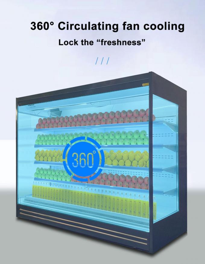 Supermarket Wall Mounted Refrigerator Multideck Open Display Chiller ...
