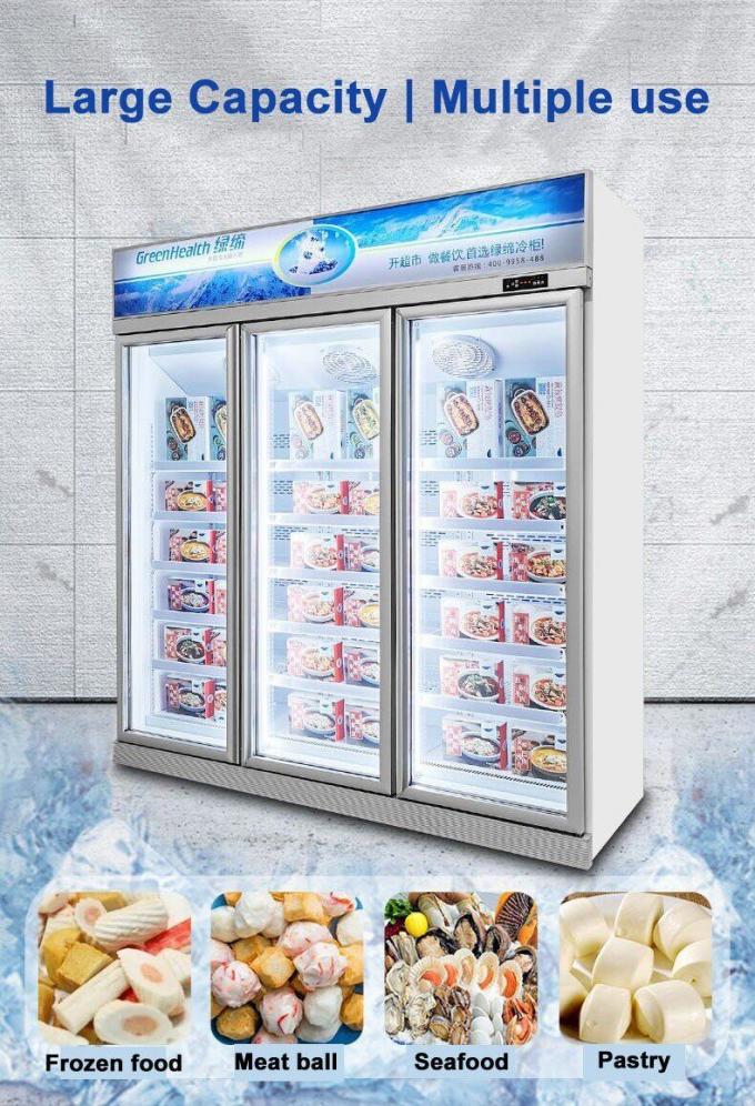 Hypermarket Commercial 3 Glass Doors Standing Display Freezer for Food ...