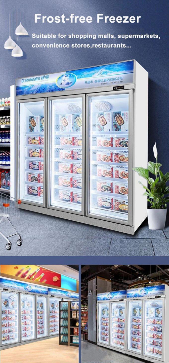 Hypermarket Commercial 3 Glass Doors Standing Display Freezer for Food ...