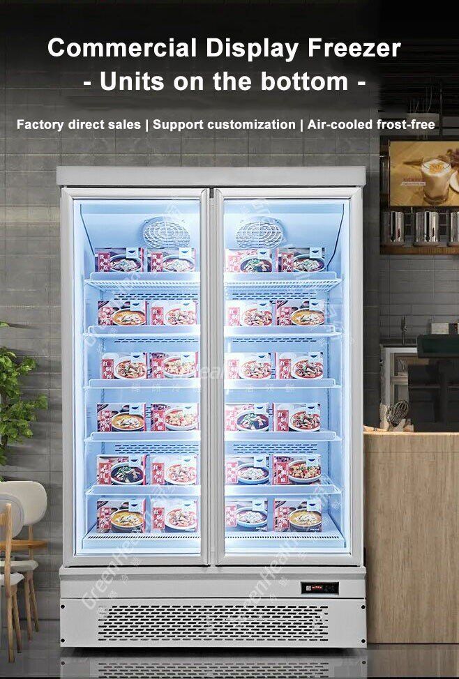 Retail Store Vitrine Door Upright Fridge Cold Cabinet Display Freezers