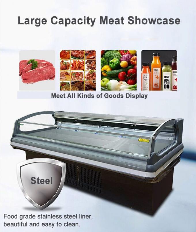 Butchery Refrigeration Equipment Meat Display Freezer With Cool LED Light