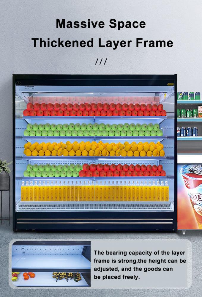 Upright Commercial Large Open Deck Chillers For Drinks Fruits