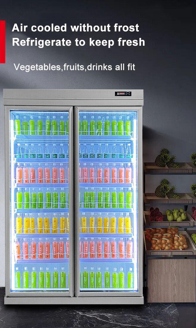 Deluxe Split Vertical Supermarket Refrigerating Display Cabinet Fridge ...