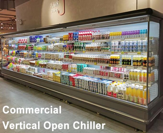 Customized Multi Shelves Wall Mounted Refrigerator Open Display Fridge