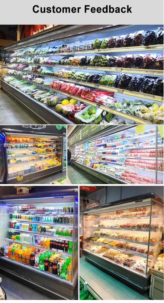 Customized Multi Shelves Wall Mounted Refrigerator Open Display Fridge