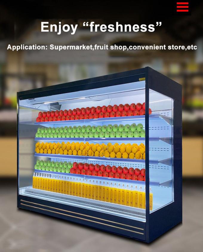 4 Layers Shelves Supermarket Open Display Chiller For Merchandiser
