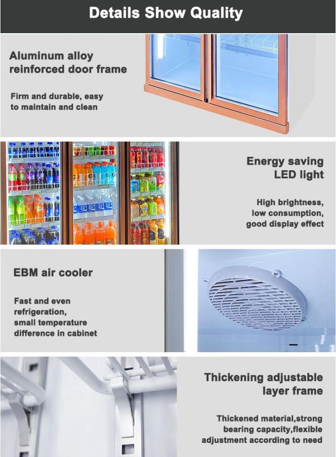 Triple Glass Door Commercial Beverage Cooler Upright Visible ...