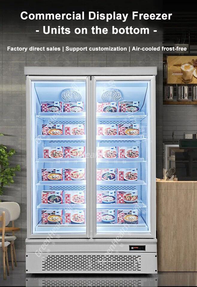 110V Commercial Upright Freezer Seafood Ice Cream Frozen Chicken ...