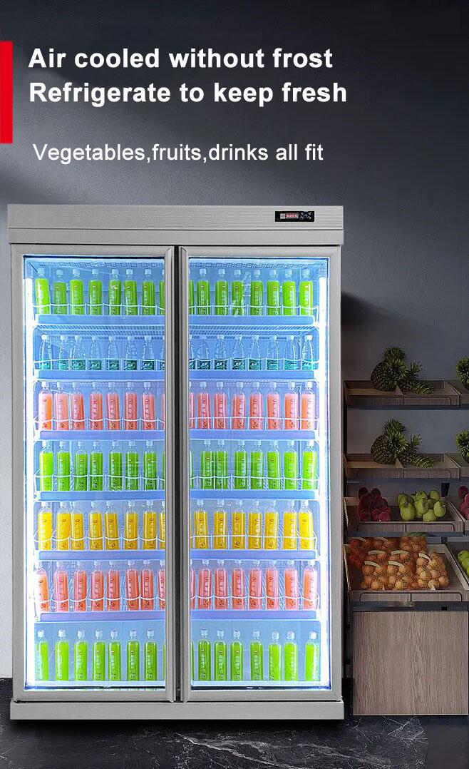OEM Upright Beverage Chiller Supermarket Display Drink Showcase