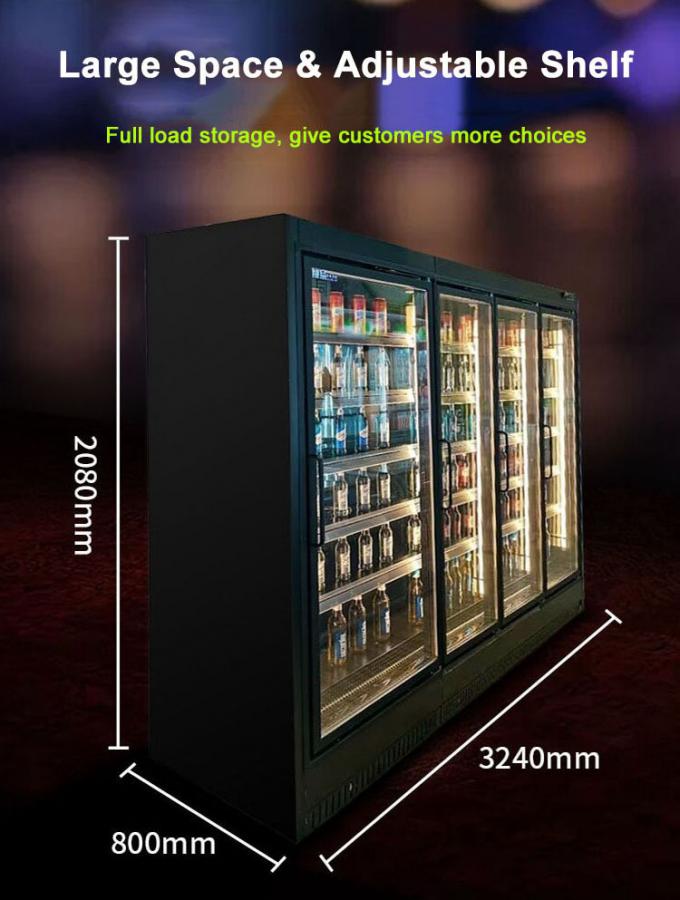 Height Adjustable Commercial Bar Fridge Supermarket Display Freezer ...