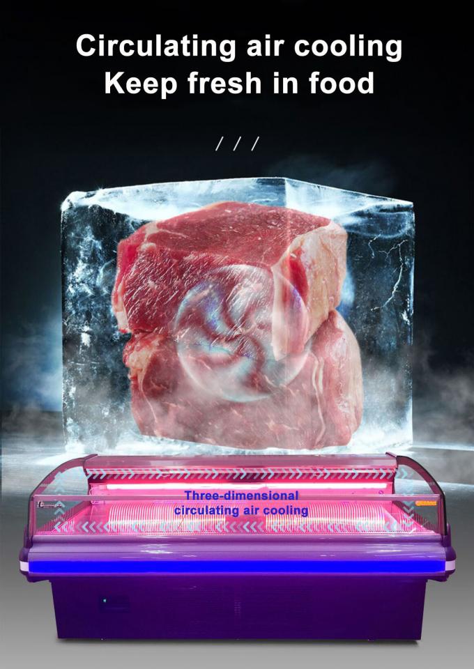 1800W Supermarket Meat Display Freezer Frozen Delicatessen Seafood ...