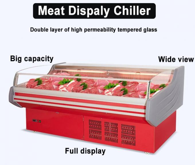 Green Health Commercial Butcher Meat Display Fridge With Adjustable ...