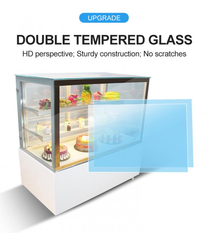 4 Feet Square Glass Cake Display Chiller Patisserie Bakery Display Case