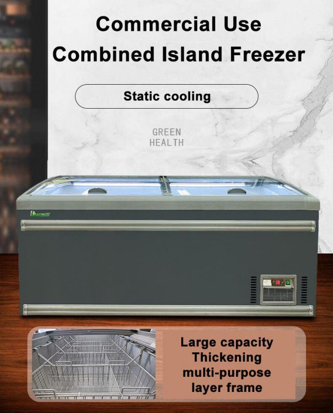Commercial Vegetable And Fruit Island Display Freezer With LED Light