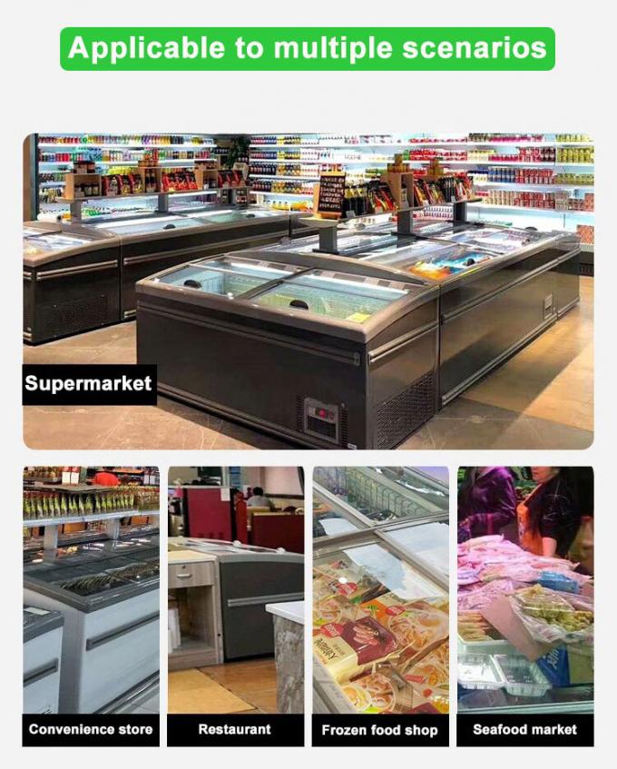 Commercial Vegetable And Fruit Island Display Freezer With LED Light