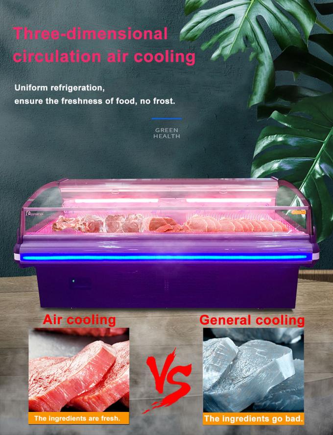 R22 Supermarket Meat Display Freezer Container Meat Chiller Dynamic Cooling