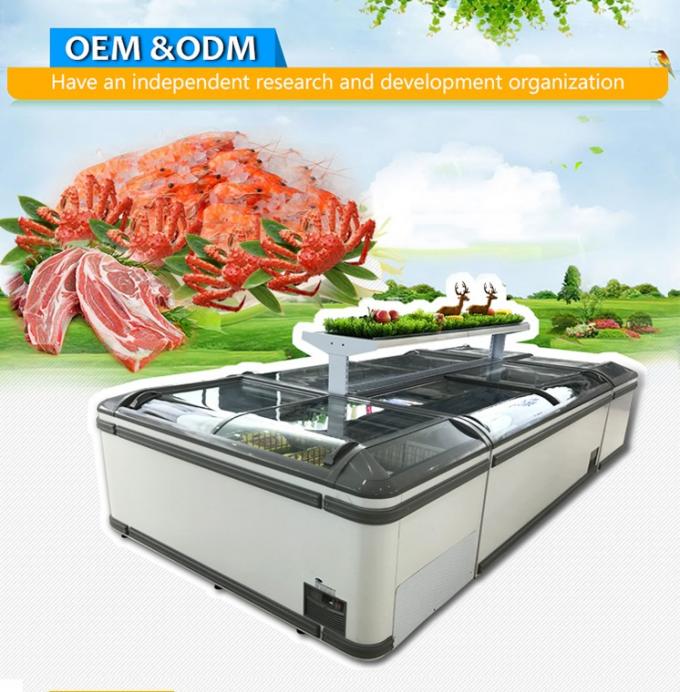 Commercial Supermarket Display Island Chest Freezer Showcase ...